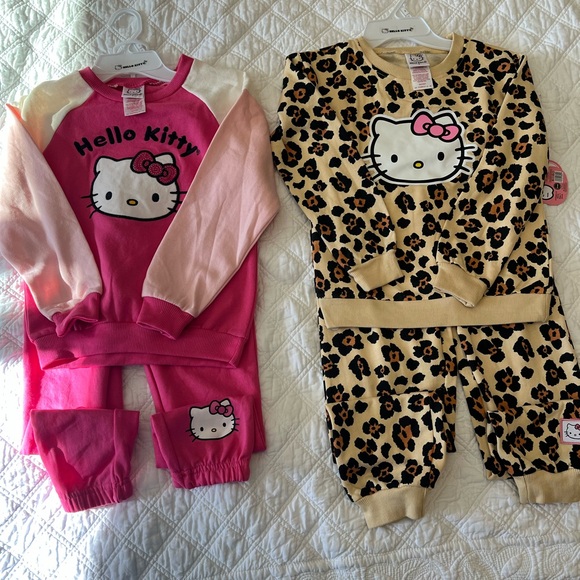 Hello Kitty | Pajamas | Hello Kitty Pink And Leopard Print Kids Jogging ...